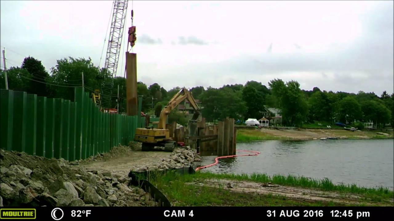 Ramshorn Pond Dam Project 2016 8: Building the Cofferdam - YouTube