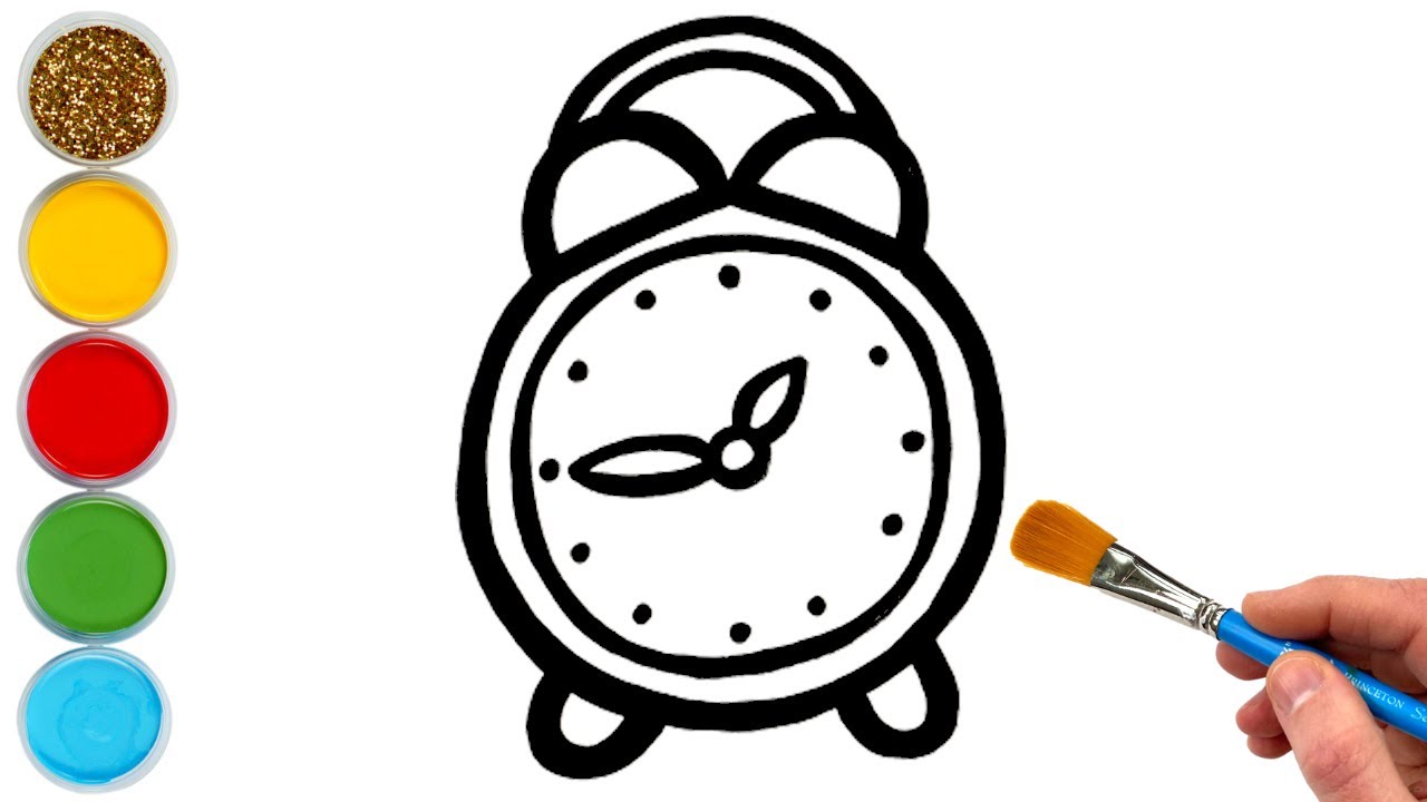 Alarm Clock Drawing, Painting, Coloring for Kids & Toddlers | Try to ...