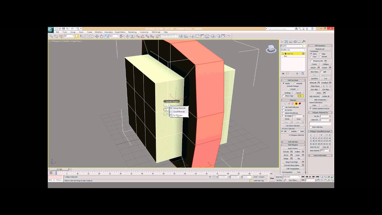 3ds Max Beginner Tutorial: Modifier/Edit Poly - YouTube