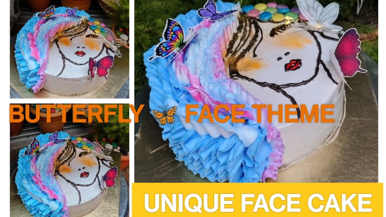 LADY'S FACE CAKE 💃👩💃 UNIQUE FACE PAINTING CAKE 🎂 WOMEN FACE CAKE 🦋 ...