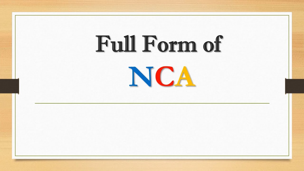 Full Form of NCA || Did You Know? - YouTube