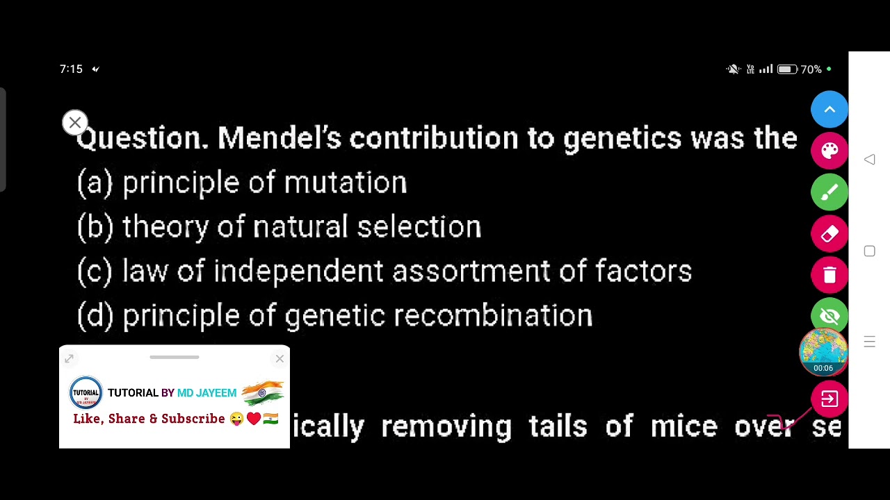 Mendel's contribution to genetics was the :- - YouTube