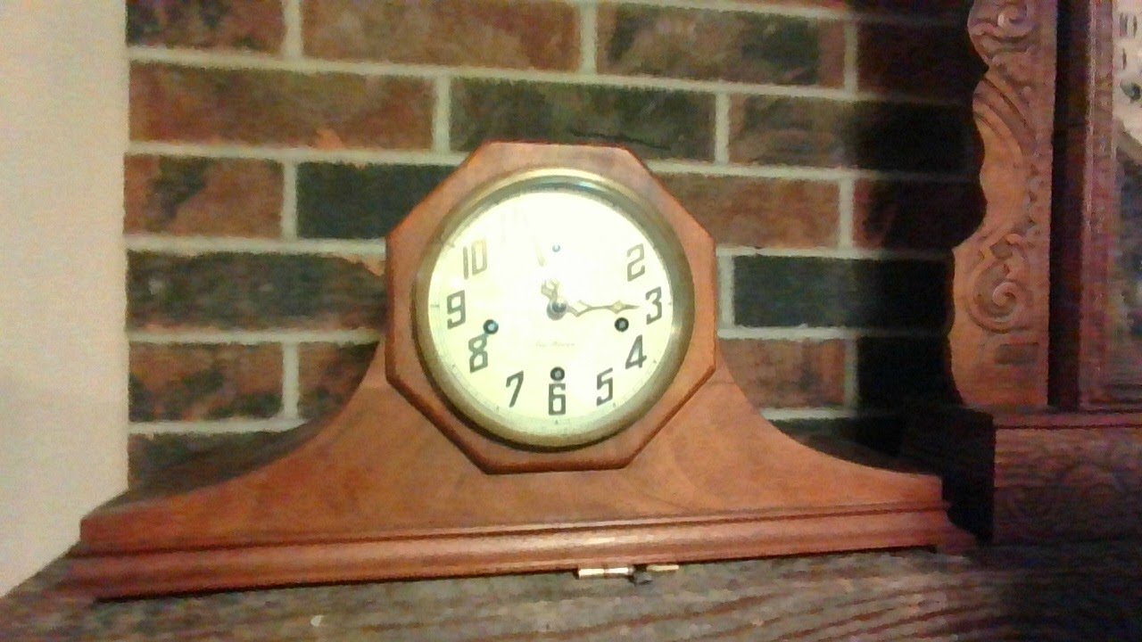 New Haven Westminster chime mantel clock - YouTube