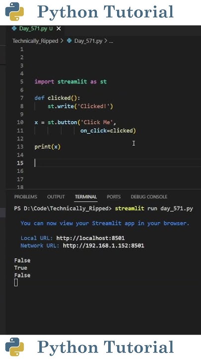 Adding Buttons To Streamlit Web App | Python Tutorial - YouTube