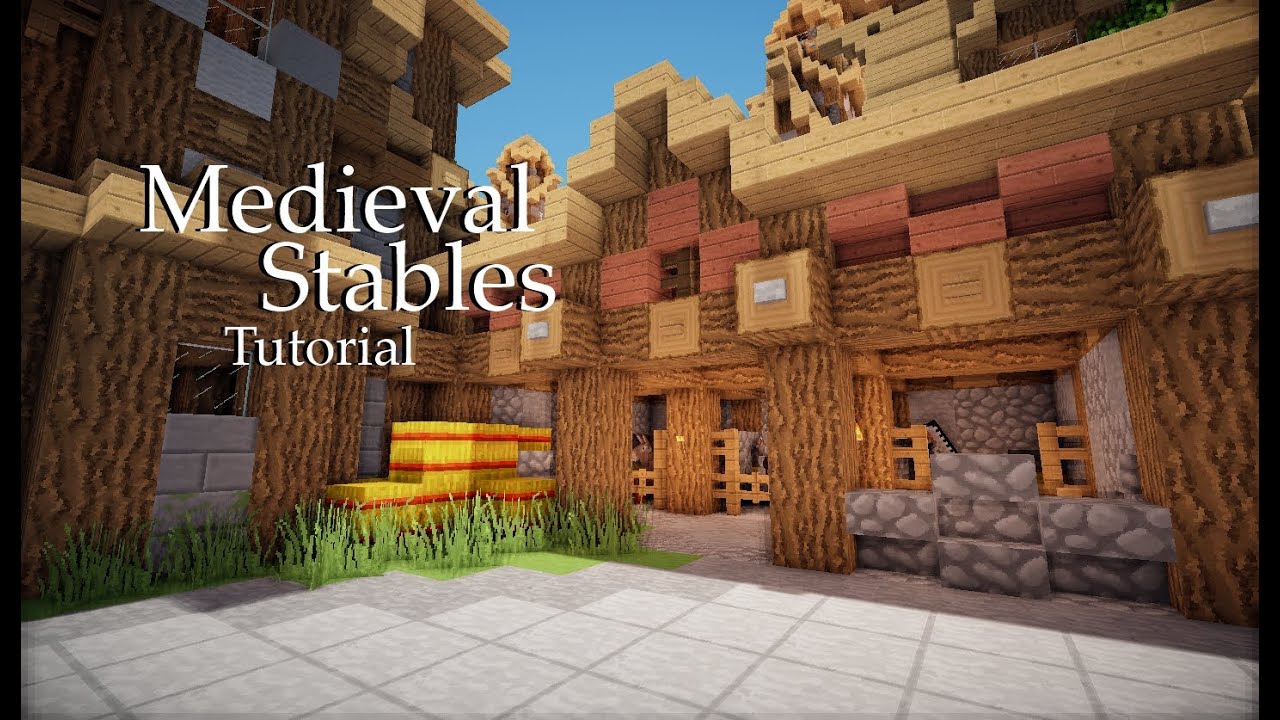 Minecraft Medieval Stables Tutorial - YouTube