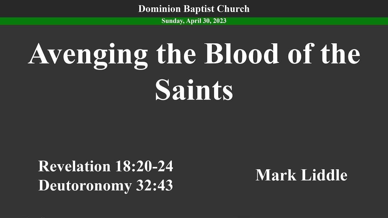 Avenging the Blood of the Saints - 4/30/2023 - Mark Liddle - YouTube