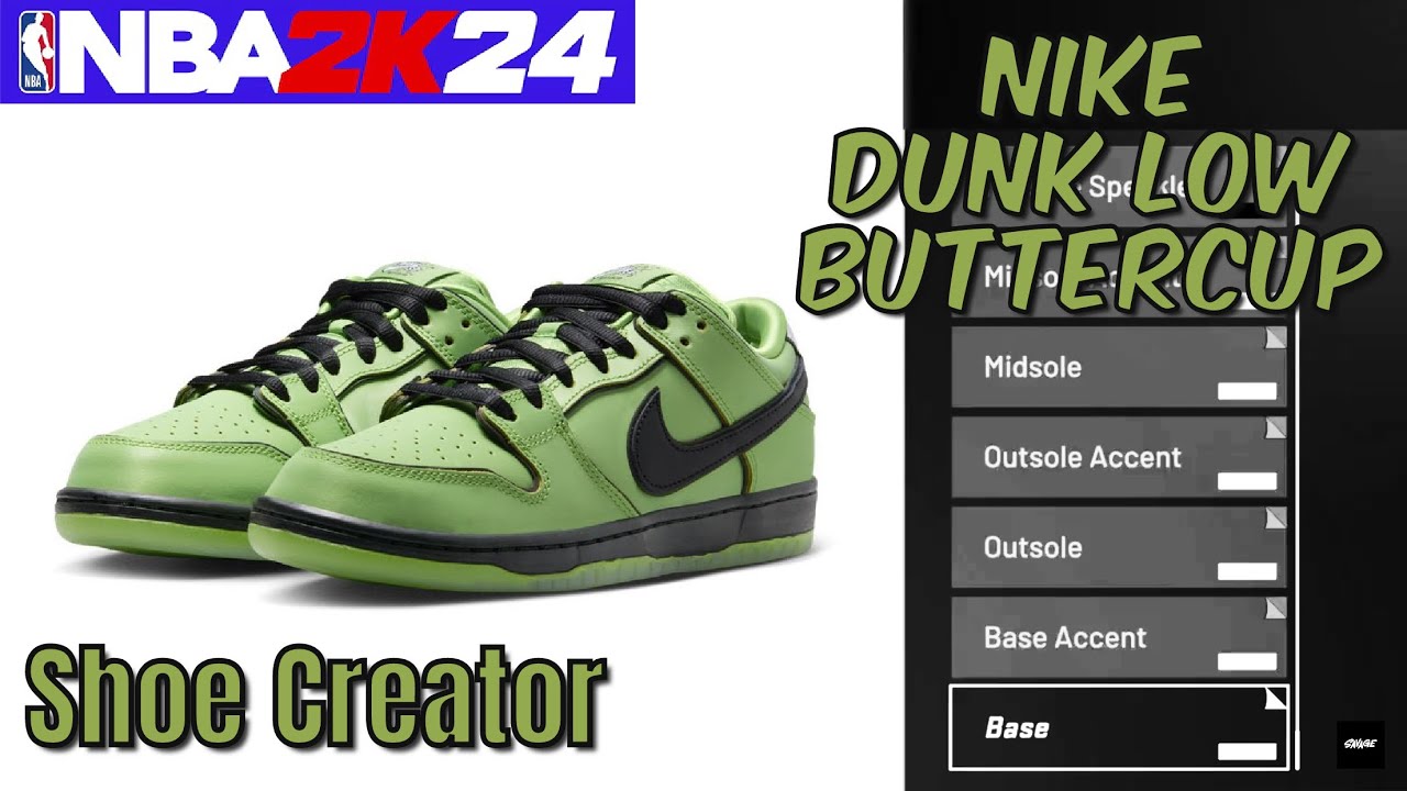 How To MAKE Nike Dunk Low x Powerpuff Girls "Buttercup" In NBA 2K24 ...