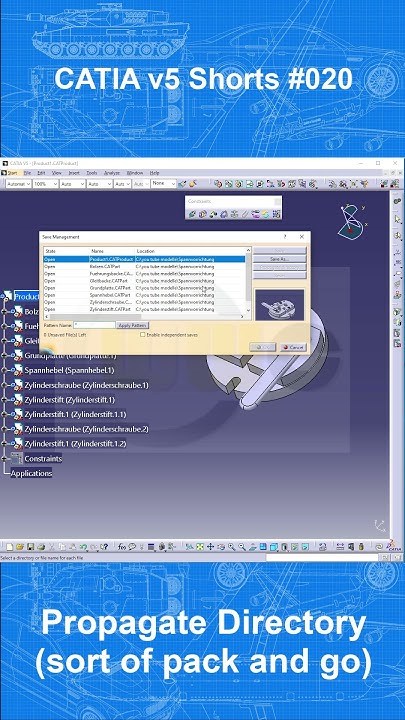 Catia v5 Shorts #020 - Propagate Directory (sort of pack and go) - YouTube