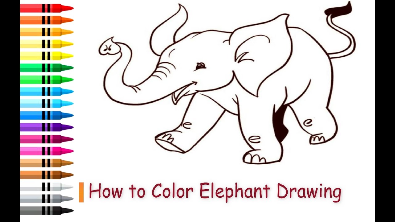 How to color elephant drawing|हाथी की ड्राइंग में कलर कैसे करें| - YouTube