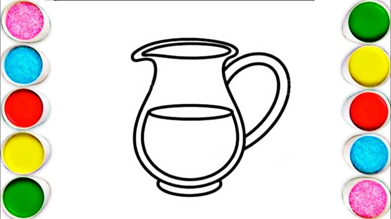 Cute Jug Drawing, Painting & Coloring For Kids and Toddlers_ Kids Art ...