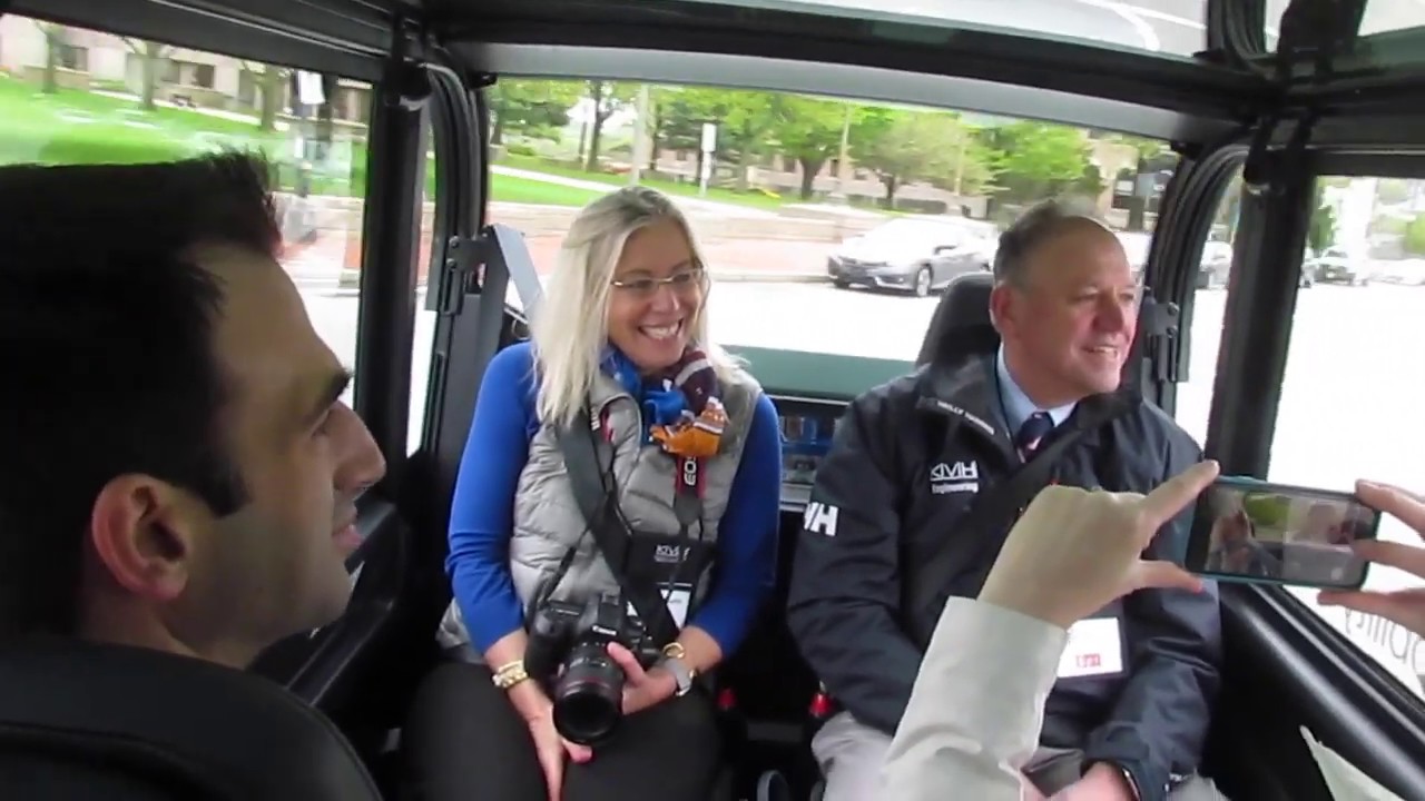 Quick Drive Aboard the New Autonomous Mini-Bus - YouTube