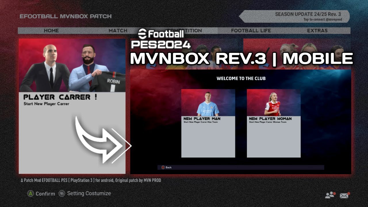 [Release] PES24 MOBILE | MVNBOX REV.3 | Like A PS3 - YouTube
