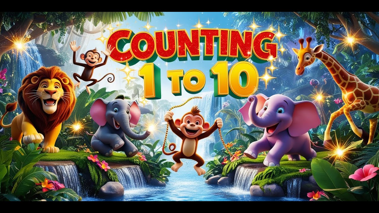 Counting 1-10 With Jungle Animals - Fun Kids Song With Animals - YouTube
