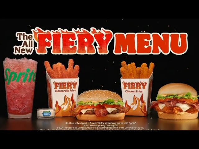 Burger King Menubord 2024