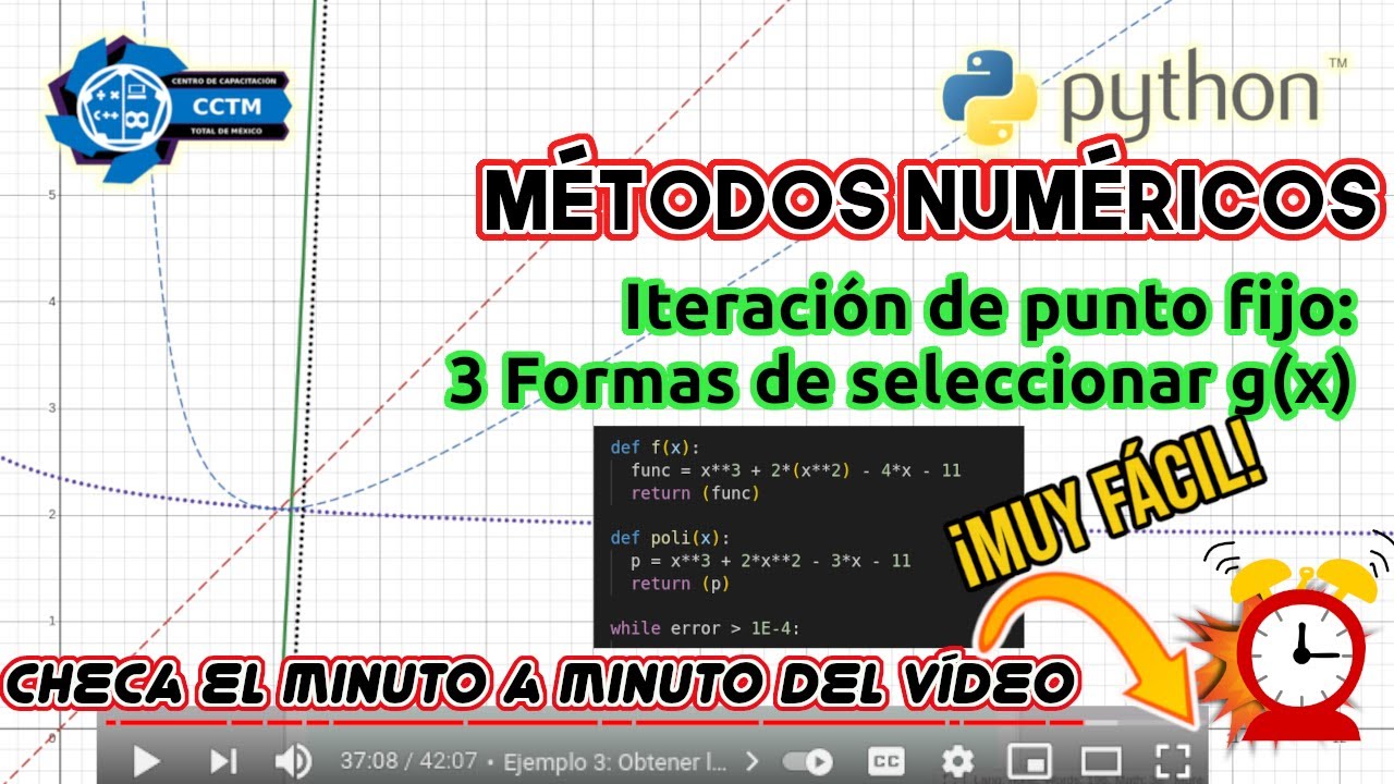 ️ + 🐍 Método de Iteración de punto fijo: 3 opciones para seleccionar g(x) para aproximar ...