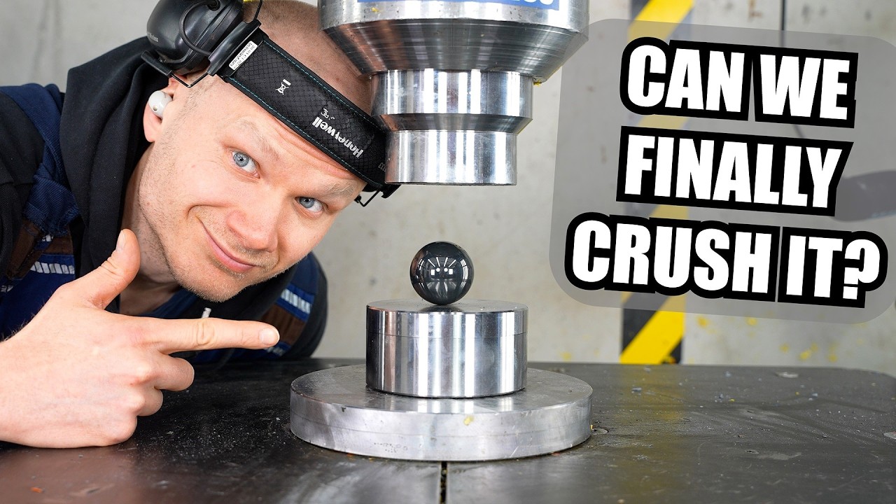 Uncrushable GIANT Ceramic Bearing Ball vs. 300 Ton Hydraulic Press – Will It Explode? - YouTube