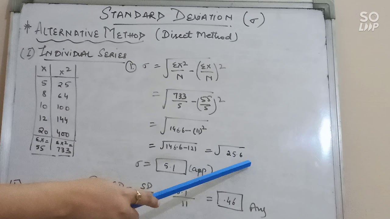 Statistics| Measures of Dispersion| Standard deviation with alternative ...
