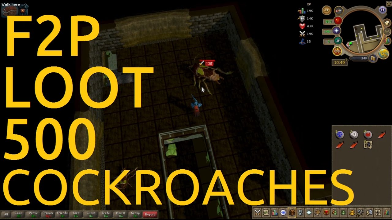 RuneScape F2P Loot from 500 cockroach soldiers - YouTube