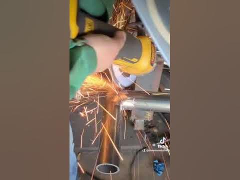 how to weld and grind pipe railing - YouTube