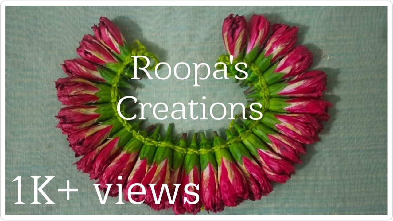 Flower Garland: Radiant Red Hibiscus | Roopa's Creations - YouTube
