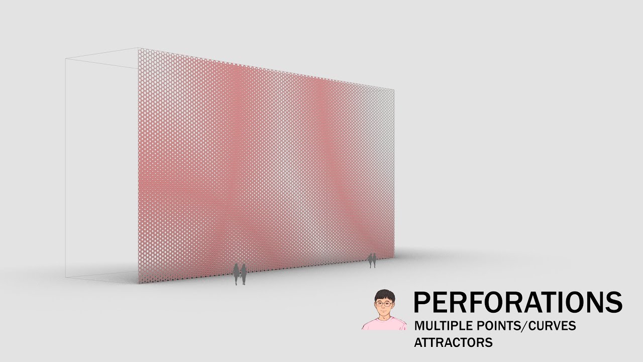 Rhino And Grasshopper 1 3 Perforation Pattern Multiple Curve Point Attractors Youtube