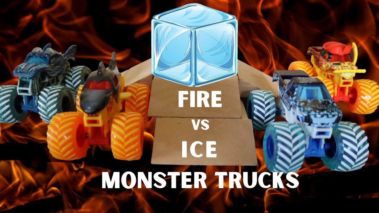 MONSTER JAM - Fire vs Ice toy monster jam trucks - YouTube