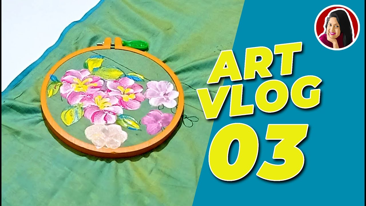 Free Hand Painting Design on Fabric | Fabric Painting | Art Vlog 03 ...