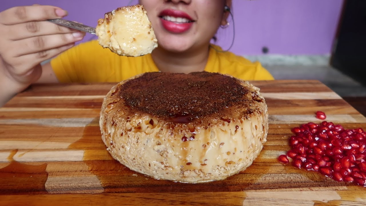 ASMR Caramel Pudding and Pomegranate Grains| *EATING SOUNDS*NO TALKING ...