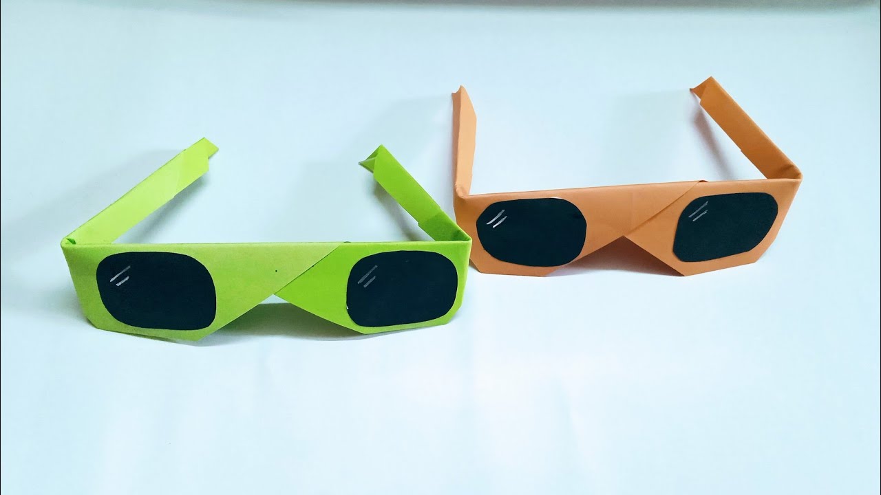 paper craft sunglass।। origami sunglass ।। DIY sunglass ।। school craft ...