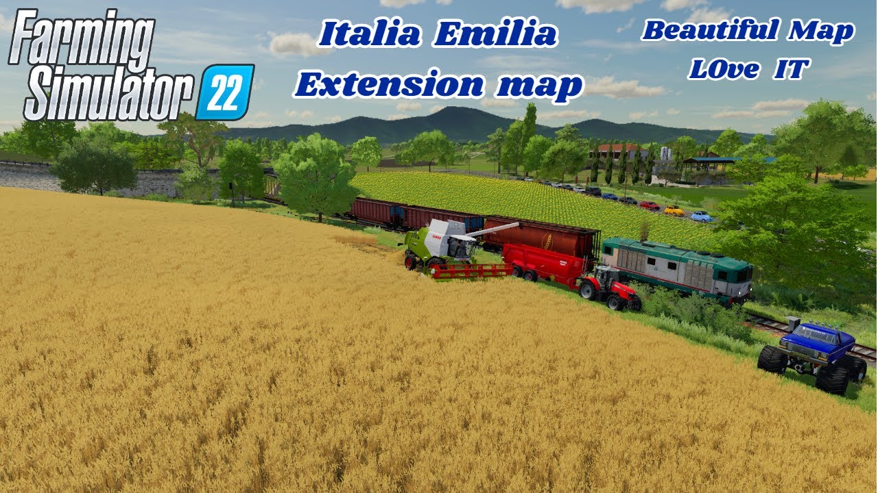 Italia Emilia Extension || FS22 || New map || harvasting wheet # ...