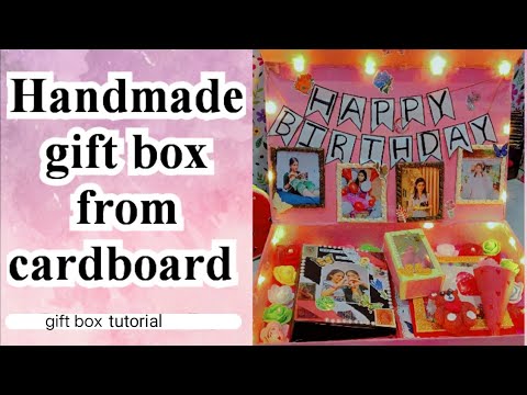 Handmade birthday gift box from cardboard🎁 | Birthday hamper | gift box ...