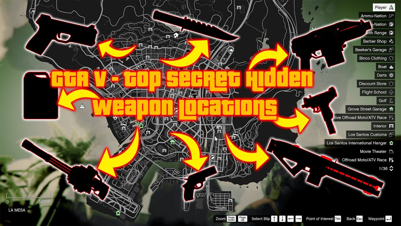 GTA V - All New rare Weapon Locations in Story Mode (XBOX, PC, PS4, PS5 ...