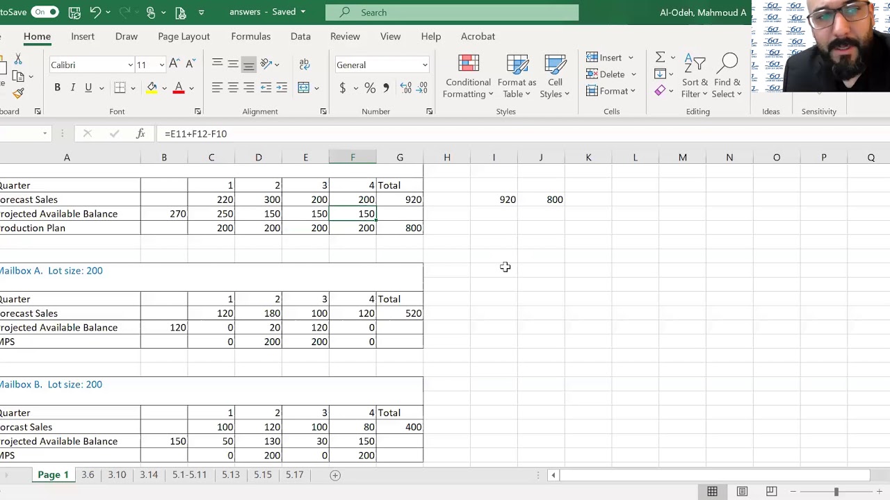 Production Plan Example with a Family of Two Products - YouTube