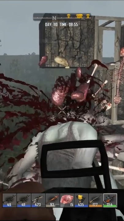 7 Days to die using chainsaw to get feral zombies on the steps #7daytodie #gaming #gameplay ...