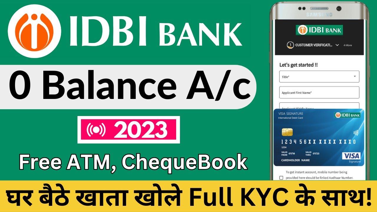 IDBI Bank Zero Balance Account Opening Online 2023 || How to open idbi ...