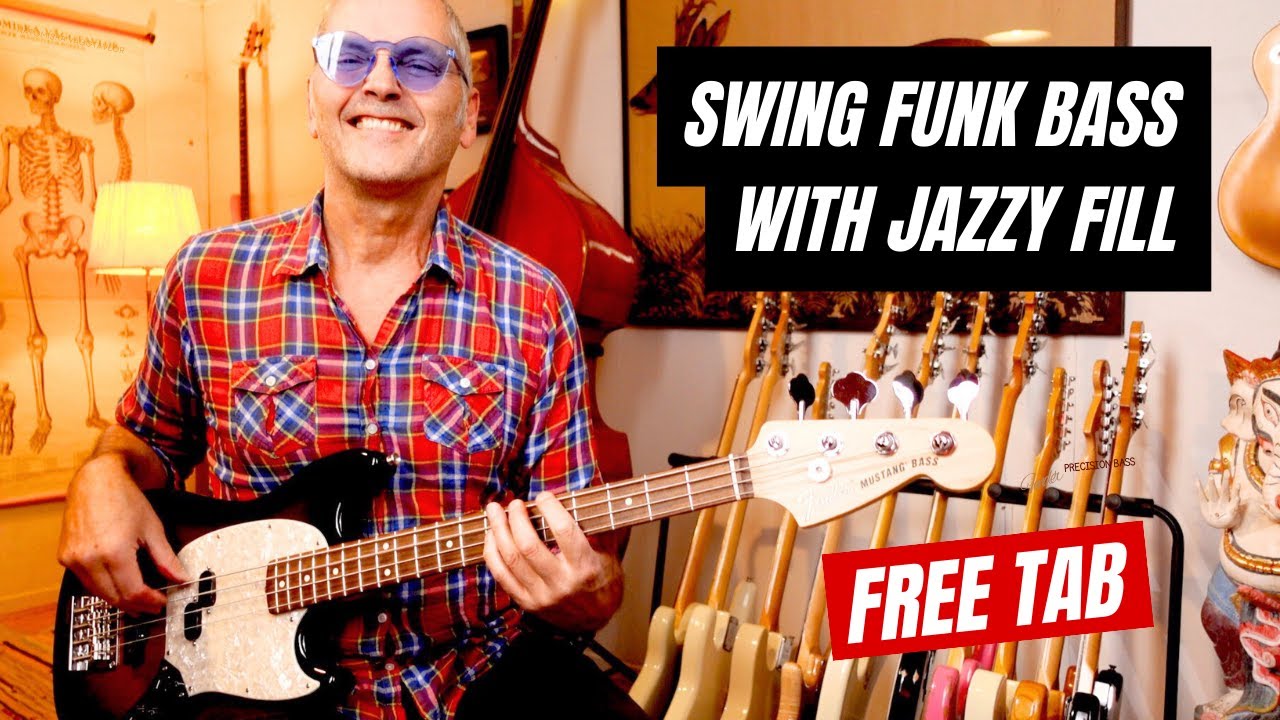 Swing funk bass with jazzy fill - FREE PDF - YouTube