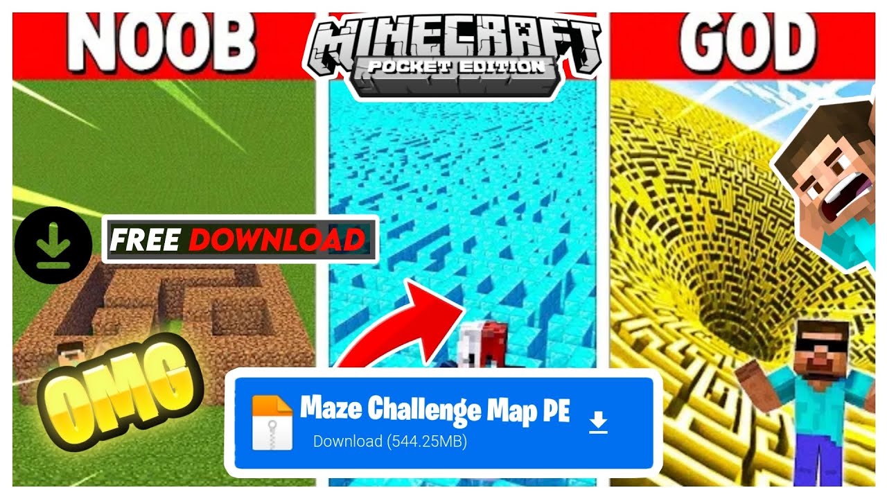 maze Challenge in Minecraft Map for pocket edition 1.19 | addons MCPE 🤯 - YouTube