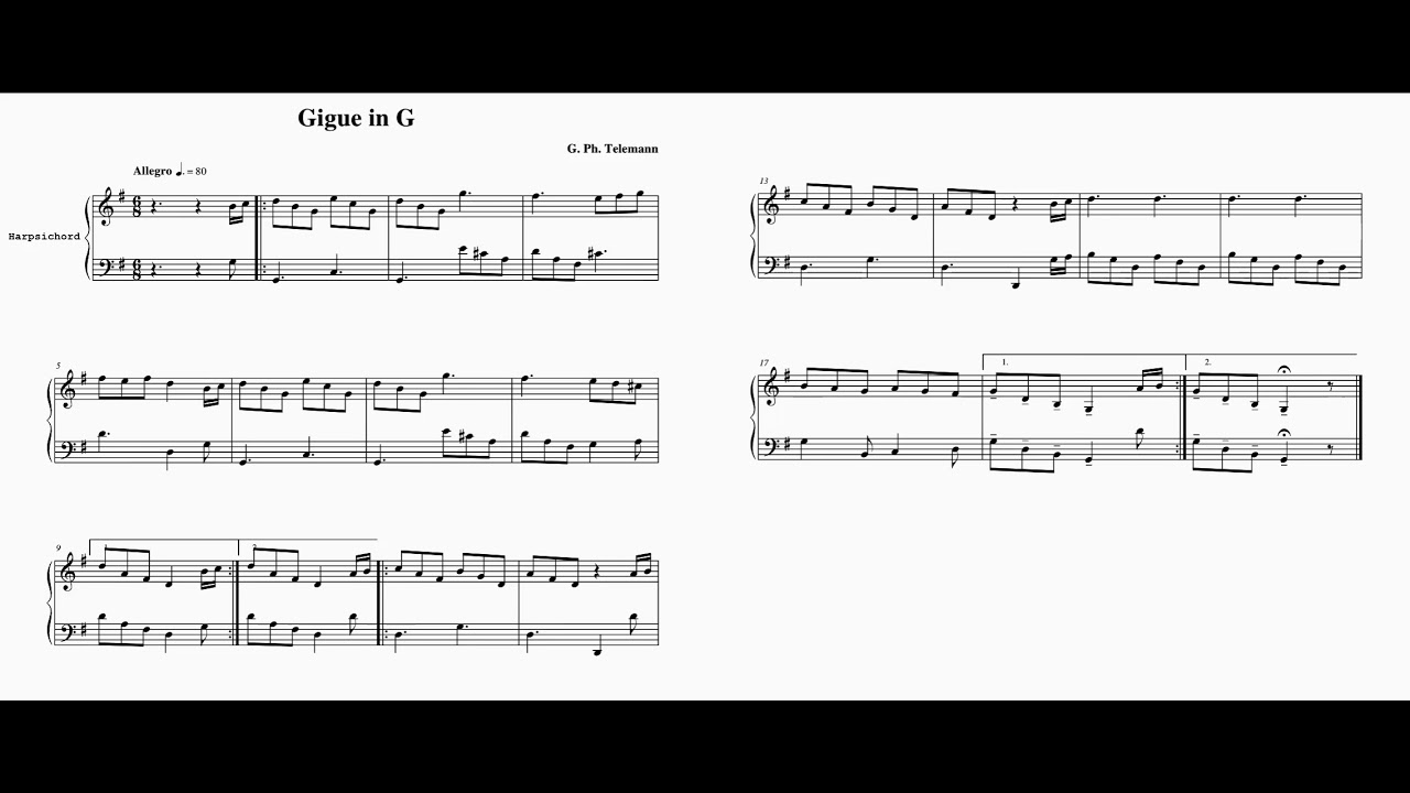Georg Philipp Telemann, Gigue a l'Angloise - YouTube