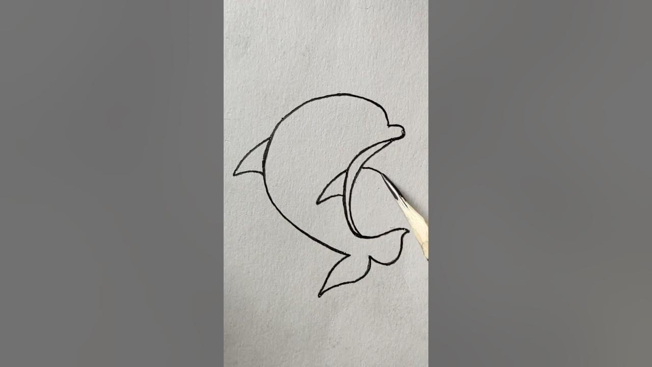 تعلم طريقة رسم دلفين 🐬 اجمل واسهل طريقة 🖌️🎨 Youtube