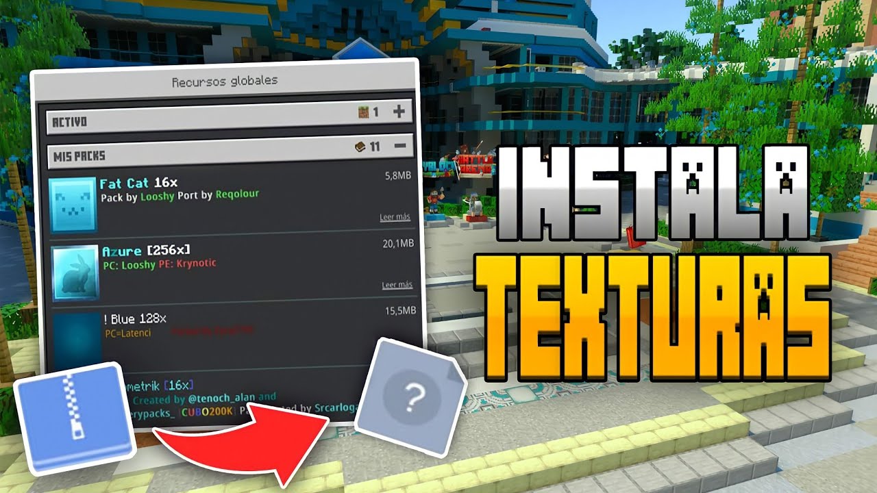 Como Instalar *TEXTURAS* En formato MCPACK Para Minecraft Pe De forma Sencilla! 🚀👈 - YouTube