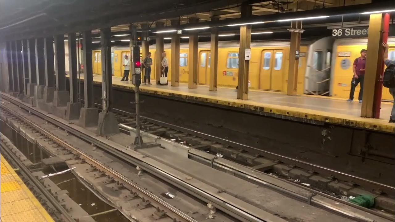 MTA NYC Subway R160A Alstom R train Zoho one Wrap at 36th Street - YouTube