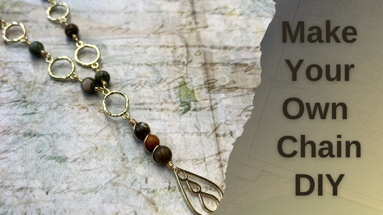 DIY Elegant Chain Necklace | Link Connectors, Beads & Wire-Wrapped ...