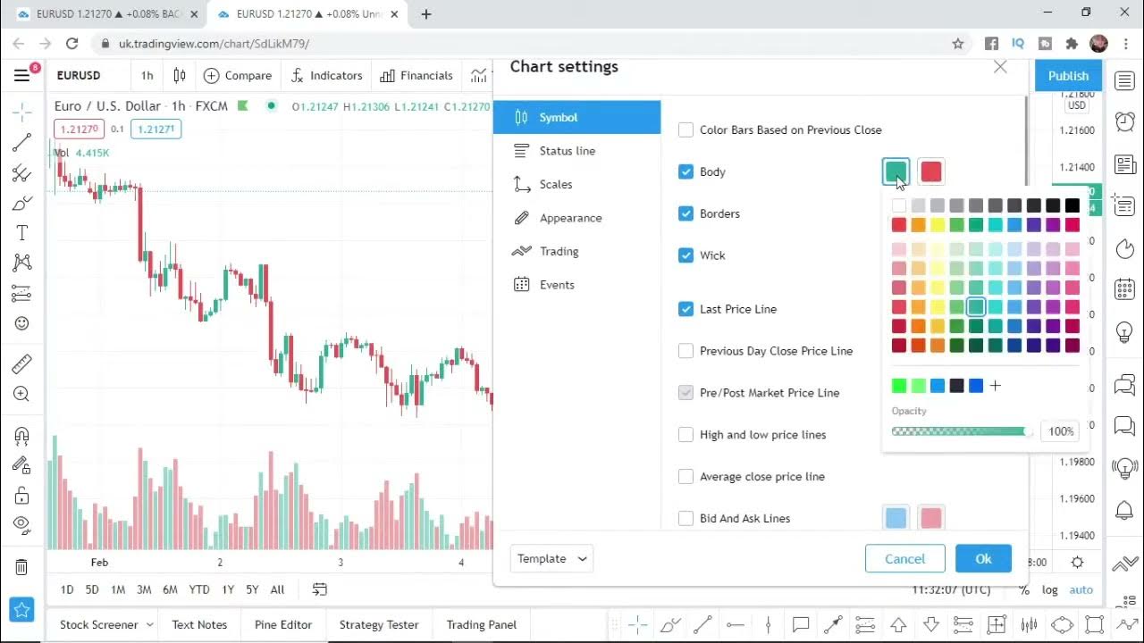 How to Change Candlestick Color on TradingView - YouTube