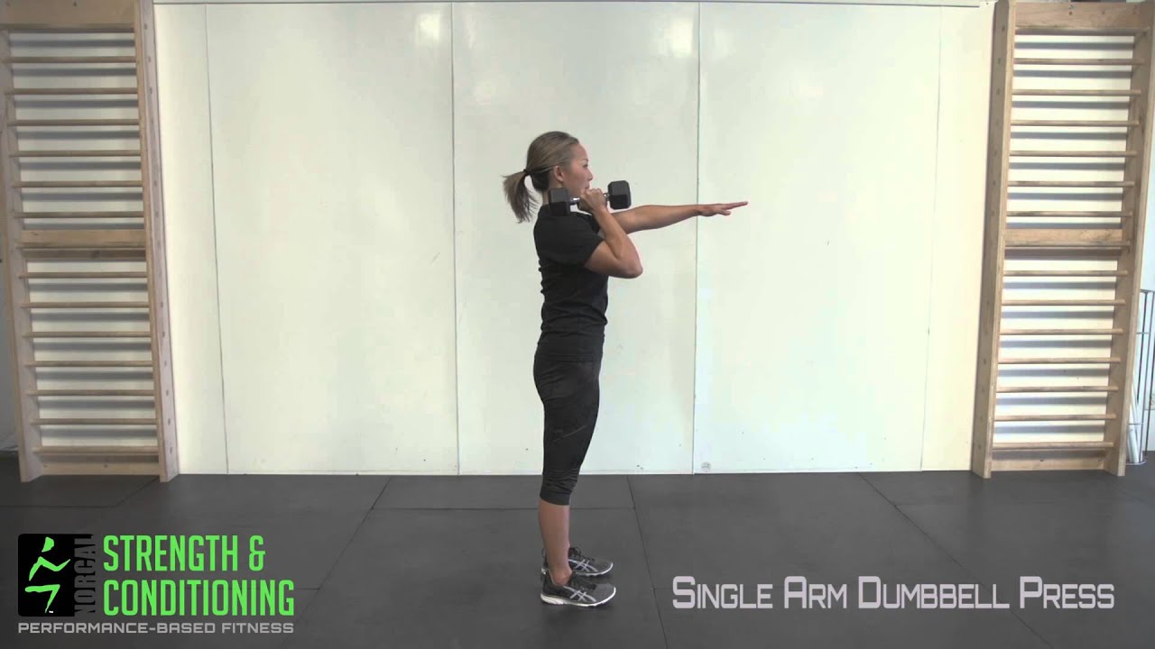Single Arm Dumbbell Press - YouTube