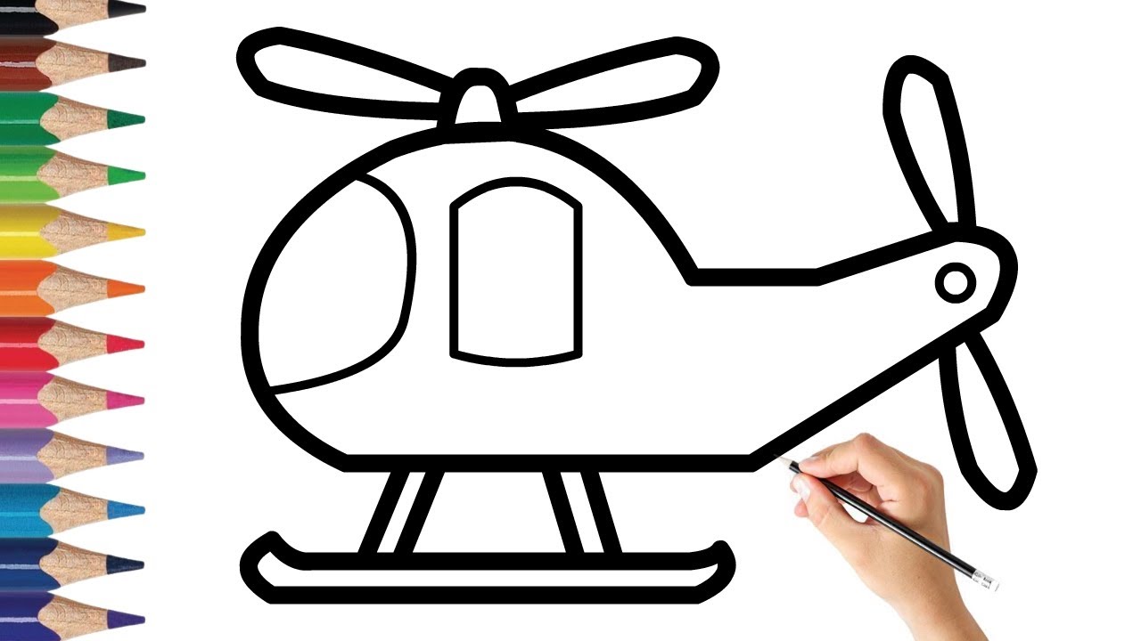 Helicopter Drawing Easy | How To Draw Helicopter | Helicopter Drawing ...