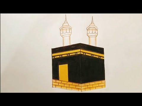 How To Draw Kaaba Drawing Easy | Simple Kaaba Drawing with Colour ...