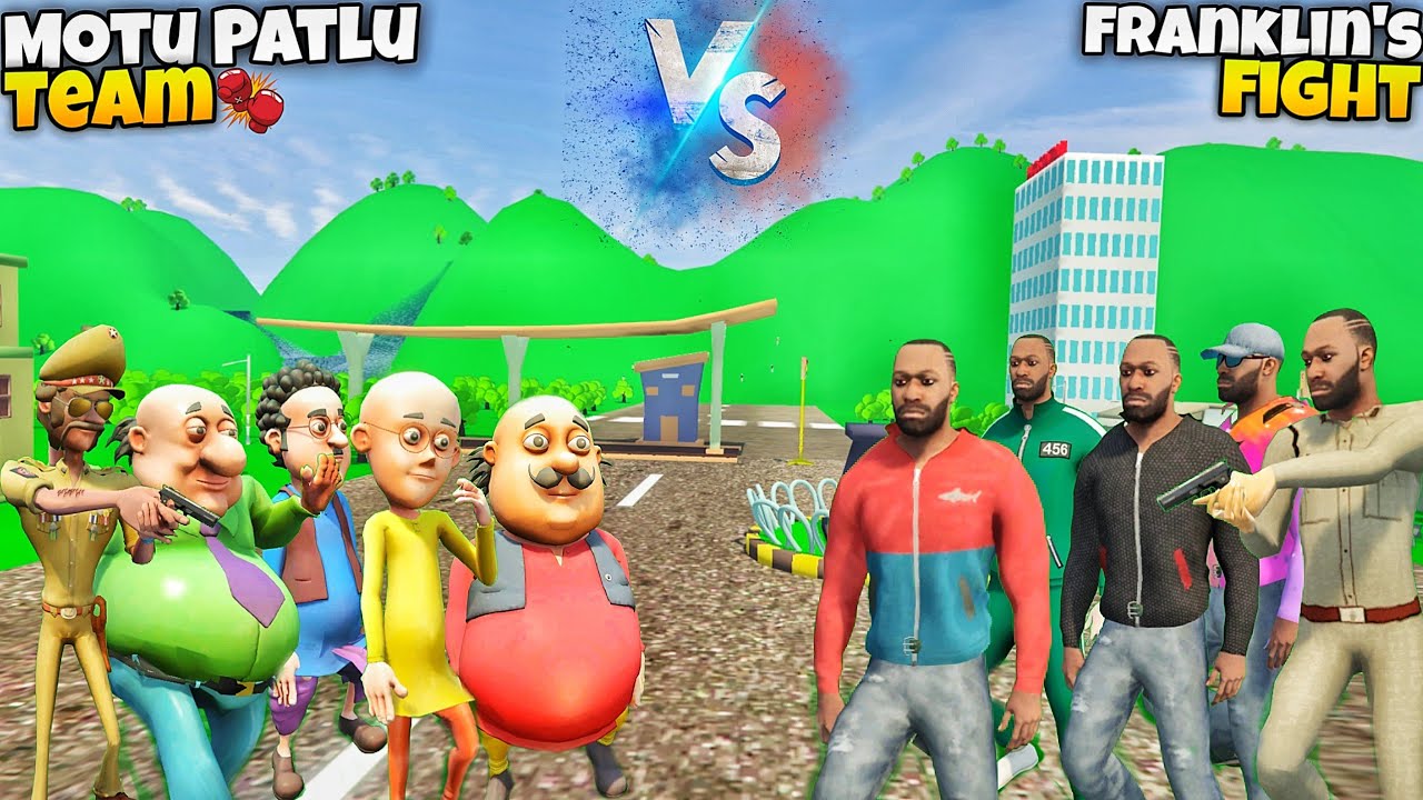 IBD3D 5 Franklin's Vs Motu Patlu Team Fight In FURFURI NAGAR On Indian ...