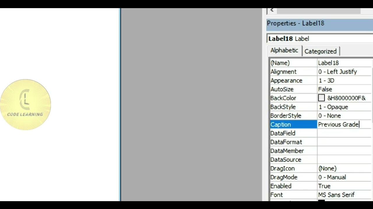Vb6.0 | CMP 'Complete student information form part - 1' | CodeLearning - YouTube