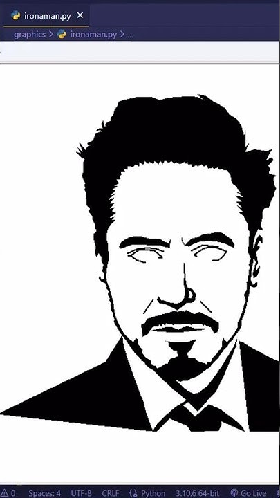 Draw Iron Man Using 3 Line Of Python Code Python Turtle Programming Coding Ironman Turtle