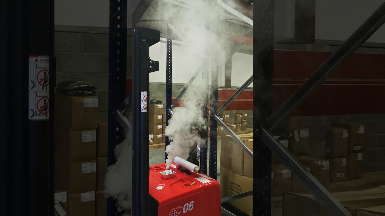 Cluster Fly fumigation in a warehouse - YouTube